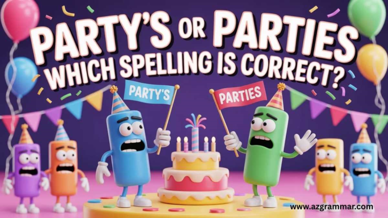 Party’s or Parties: Which Spelling Is Correct? - AZ Grammar